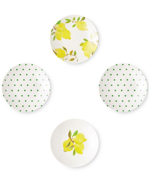 kate spade new york Lemon 4-Pc. Melamine Tidbit Plate Set - Serveware ...