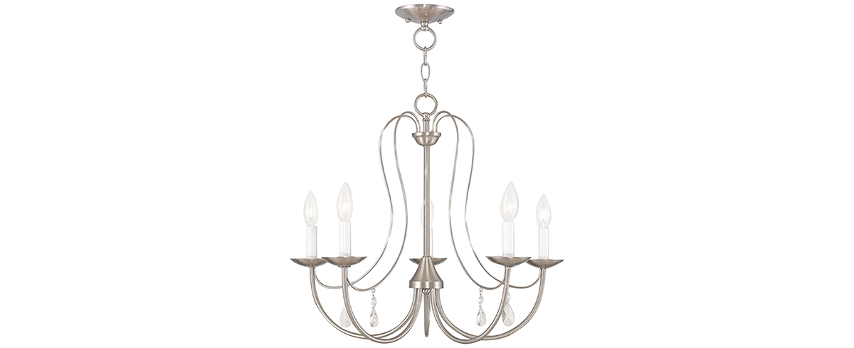 Click here for Livex Mirabella 5- Light Metal Chandelier - Brushe... prices