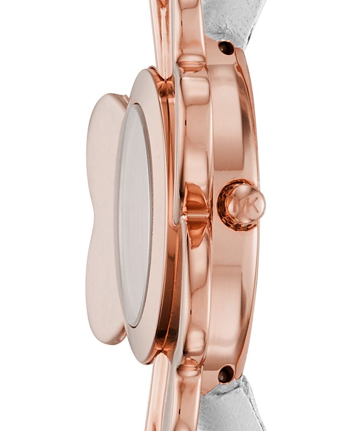 Michael Kors Women's Mena Gray Leather Strap Watch 41x42mm MK2665 - Macy's