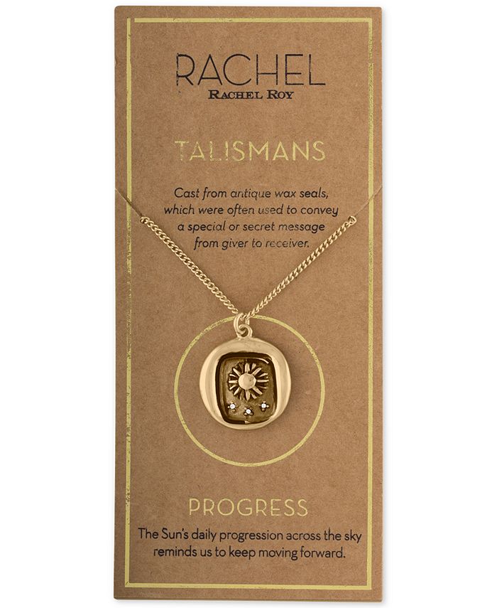 RACHEL Rachel Roy Gold-Tone Sun Talisman Pendant Necklace - Macy's