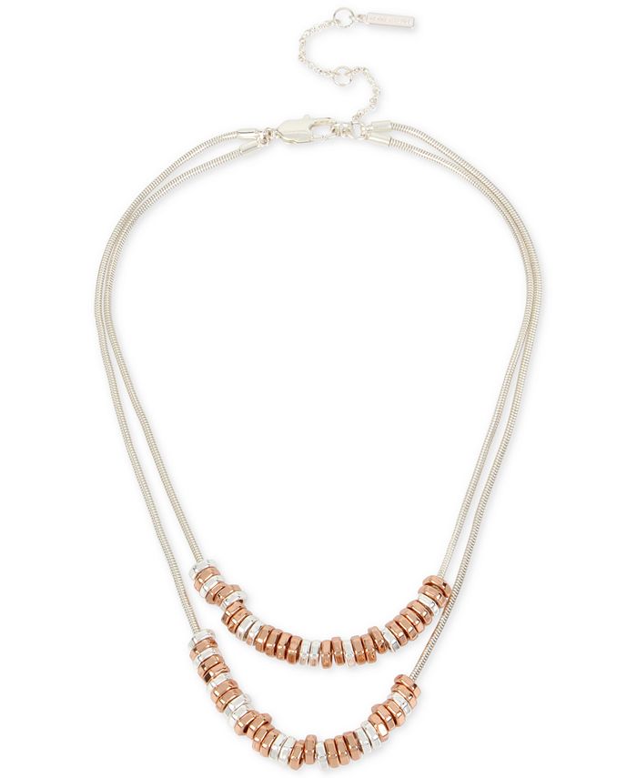 Kenneth Cole New York Two-Tone Beaded Double Row Necklace - Macy's