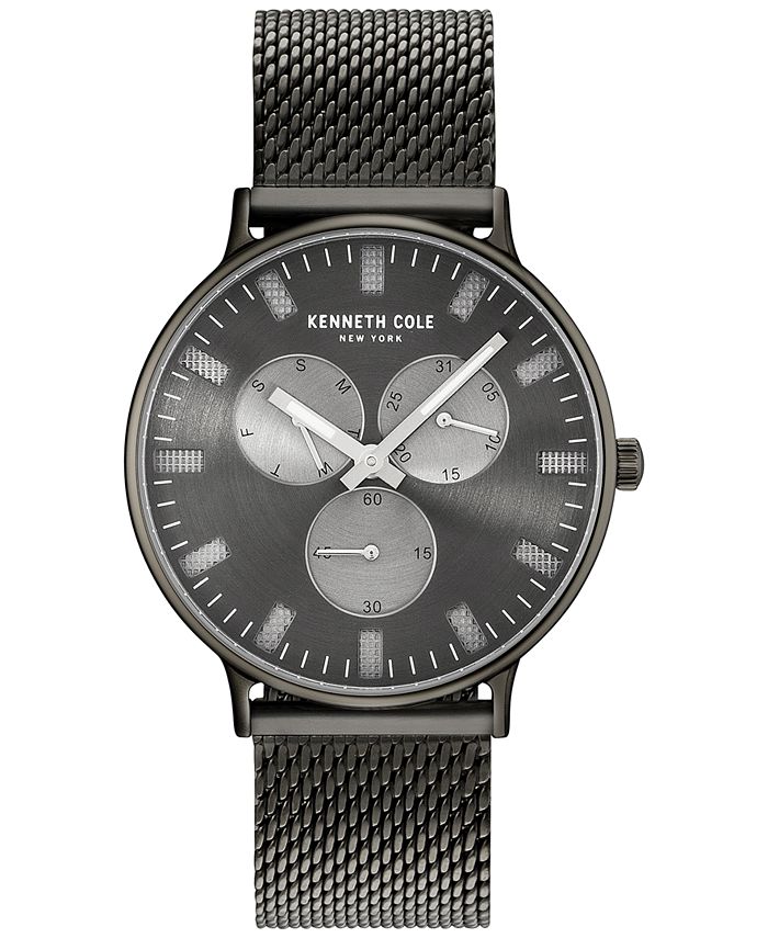 Kenneth Cole New York Men's Black Stainless Steel Mesh Bracelet Watch ...