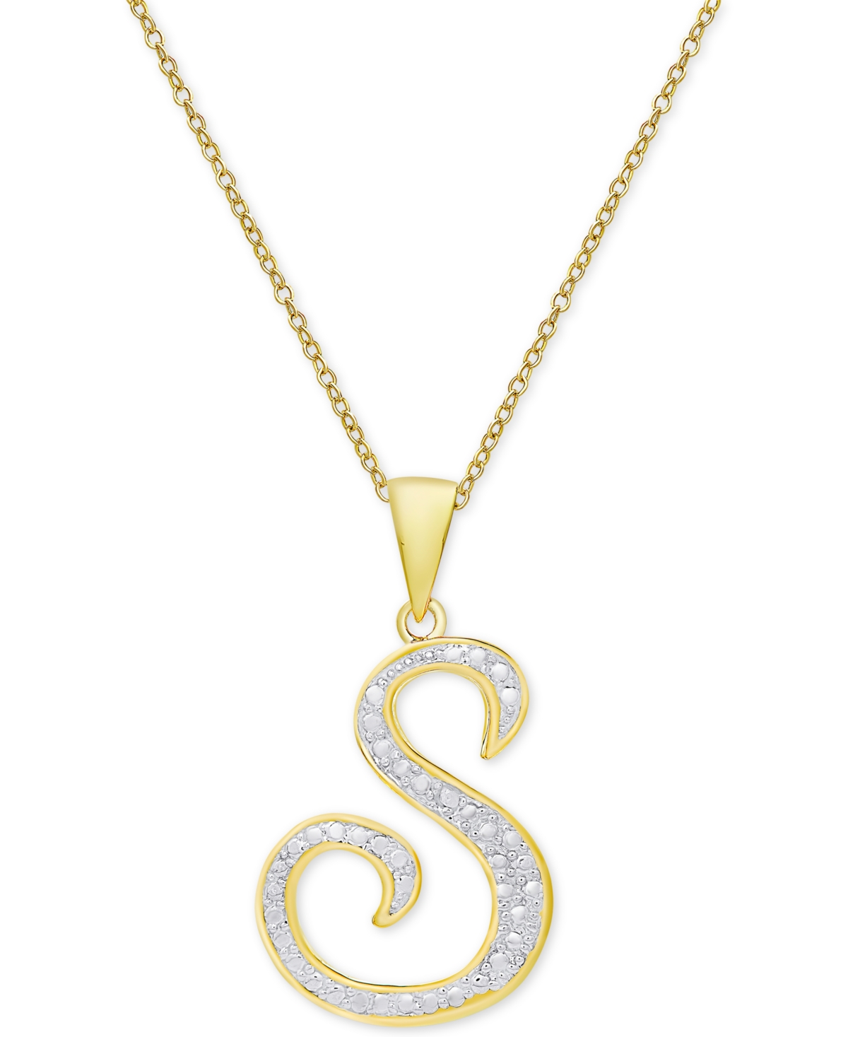 Click here for Diamond Accent Script 18 Initial Pendant Necklace... prices