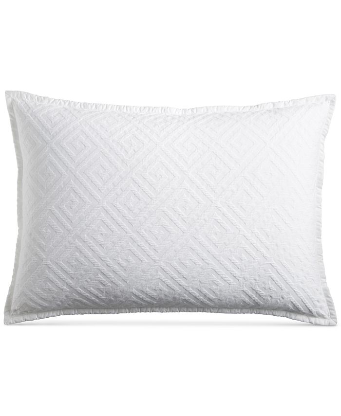 Hotel Collection Greek Key Cotton Quilted Standard Sham, Created for ...