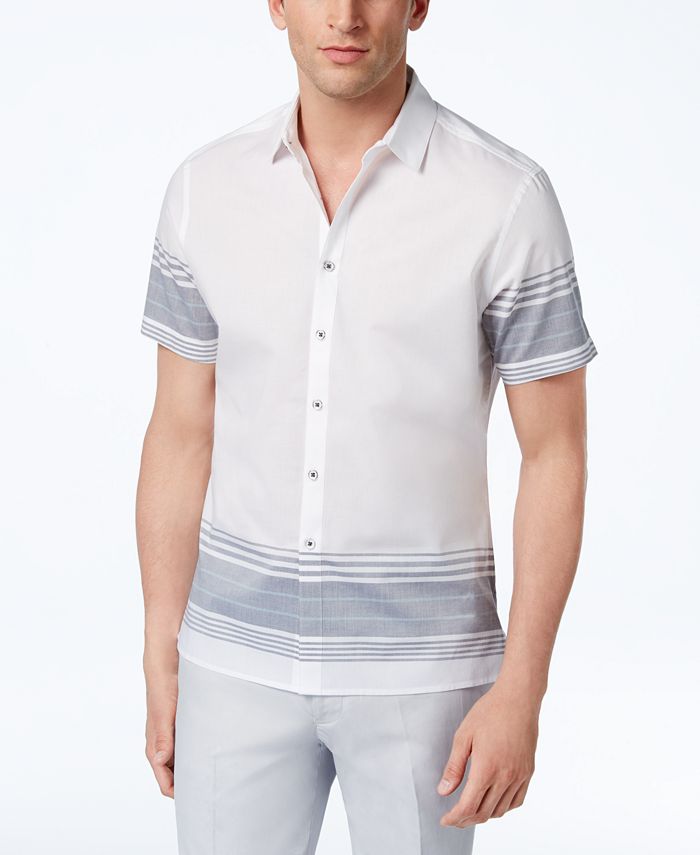 INC International Concepts I.N.C. Men's Striped Cotton Shirt, Created ...