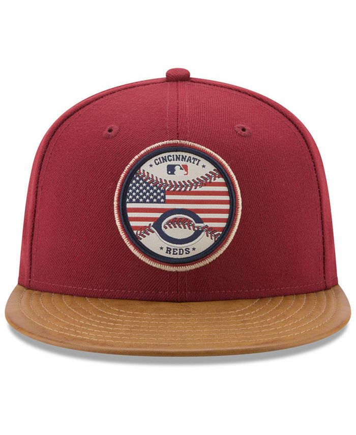 New Era Cincinnati Reds Leather Americana 59FIFTY Cap - Macy's