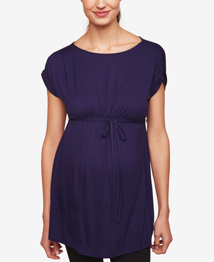 Motherhood Maternity Belted Babydoll Top - Macy's