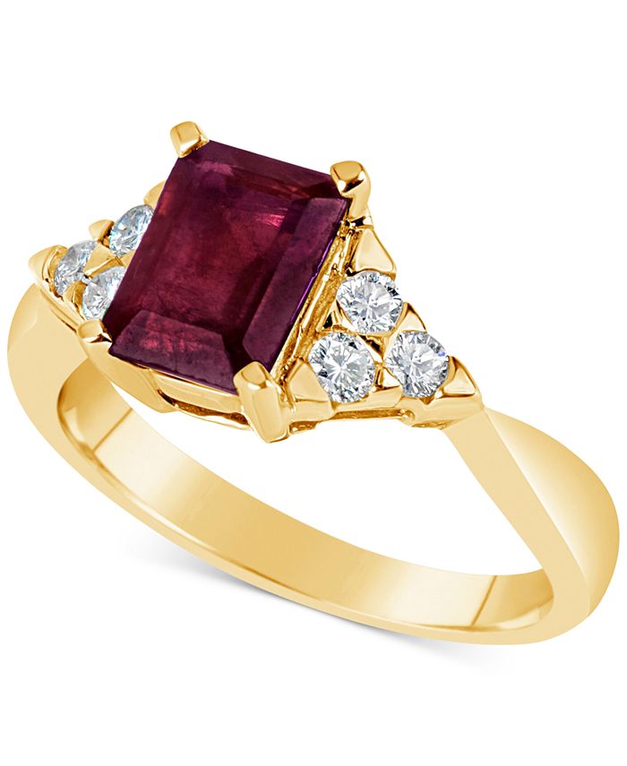 Macy's Certified Ruby (1-3/4 ct. t.w.) & Diamond (1/4 ct. t.w.) Ring in ...