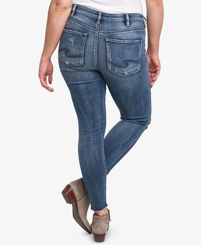 Silver Jeans Co. Plus Size Robson Ripped Jeggings - Macy's