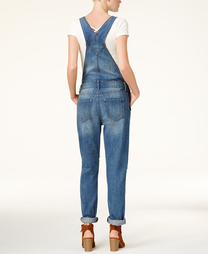 American Rag Juniors' Ripped Cuffed Overalls, Created for Macy's - Macy's