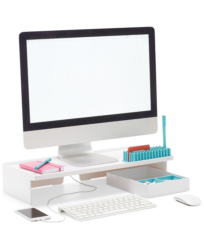Poppin White Monitor Riser - Macy's