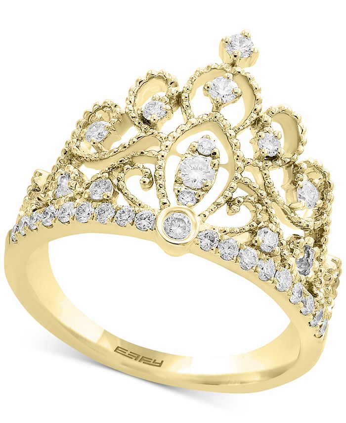 EFFY Collection D'oro by EFFY® Diamond Crown Statement Ring (3/8 ct. t.w.) in 14k Gold - Macy's