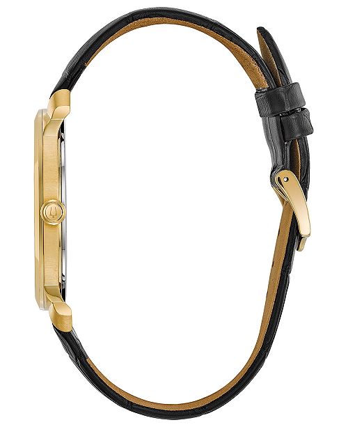 Bulova Men's Black Leather Strap Watch 41mm 97A123 & Reviews - Watches ...