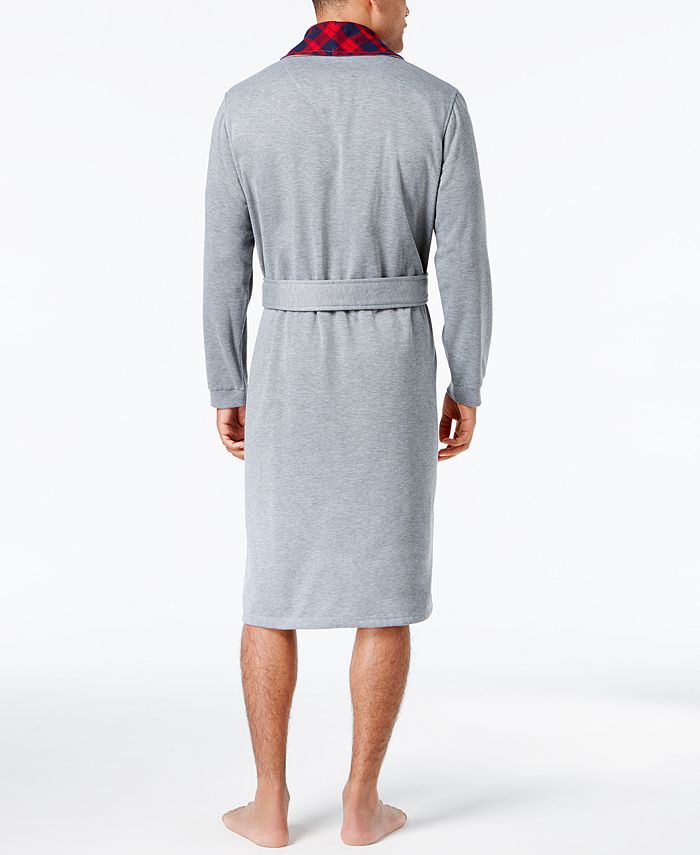 Club Room Plaid-Collar Robe, Created for Macy's - Macy's