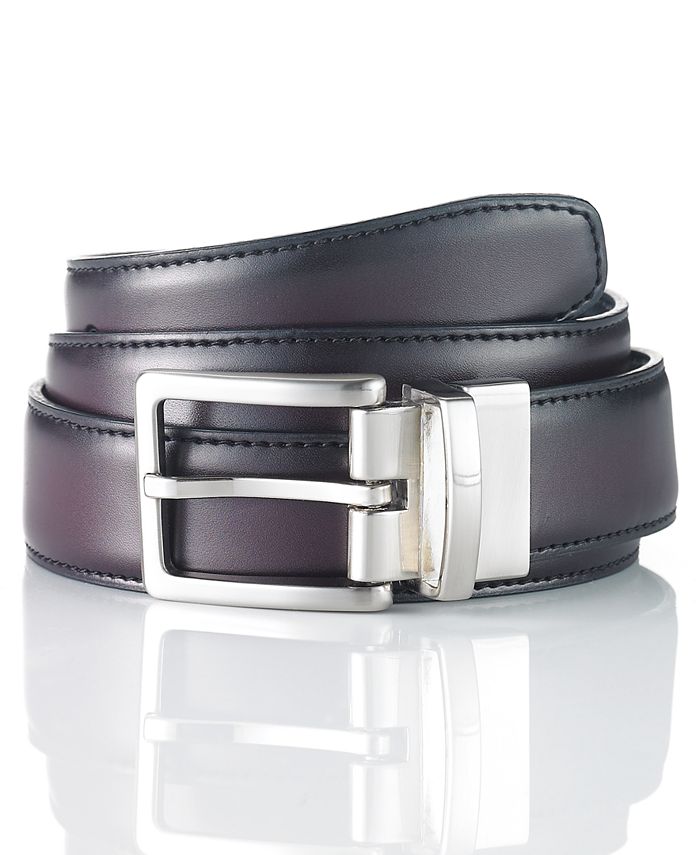 Club Room Leather Reversible Dress Belt - Macy's