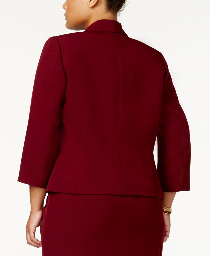 Kasper Plus Size Shawl-Collar Flyaway Jacket - Macy's