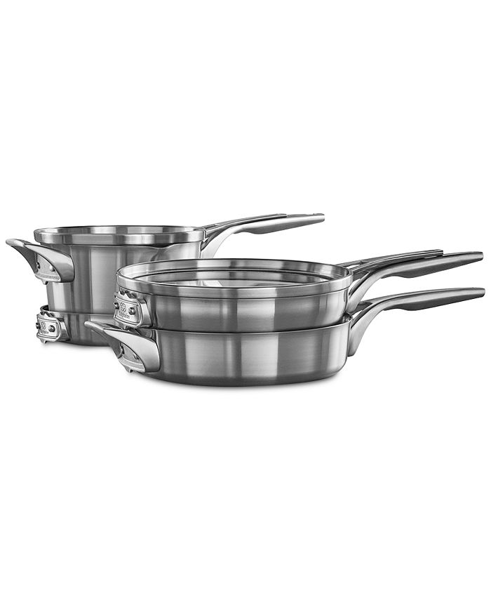 Calphalon Premier Space-Saving 6-Pc. Stainless Steel Cookware Set - Macy's
