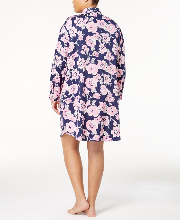Lauren Ralph Lauren Plus Size Printed Sateen Sleepshirt - Macy's