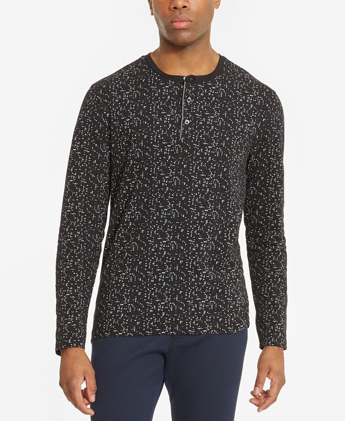 Kenneth Cole Reaction Men's Splatter-Print Henley - Macy's