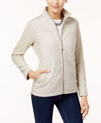 Style & Co Petite Quilted Fleece Jacket, Created for Macy's - Macy's