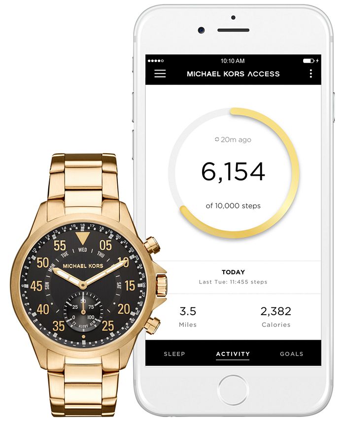 Michael Kors Access Men's Gage Gold-Tone Stainless Steel Hybrid Smart ...