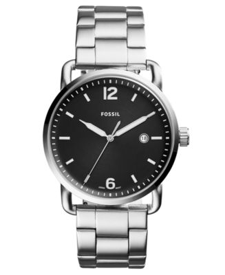 Fossil Men's Commuter Stainless Steel Bracelet Watch 42mm - Macy's