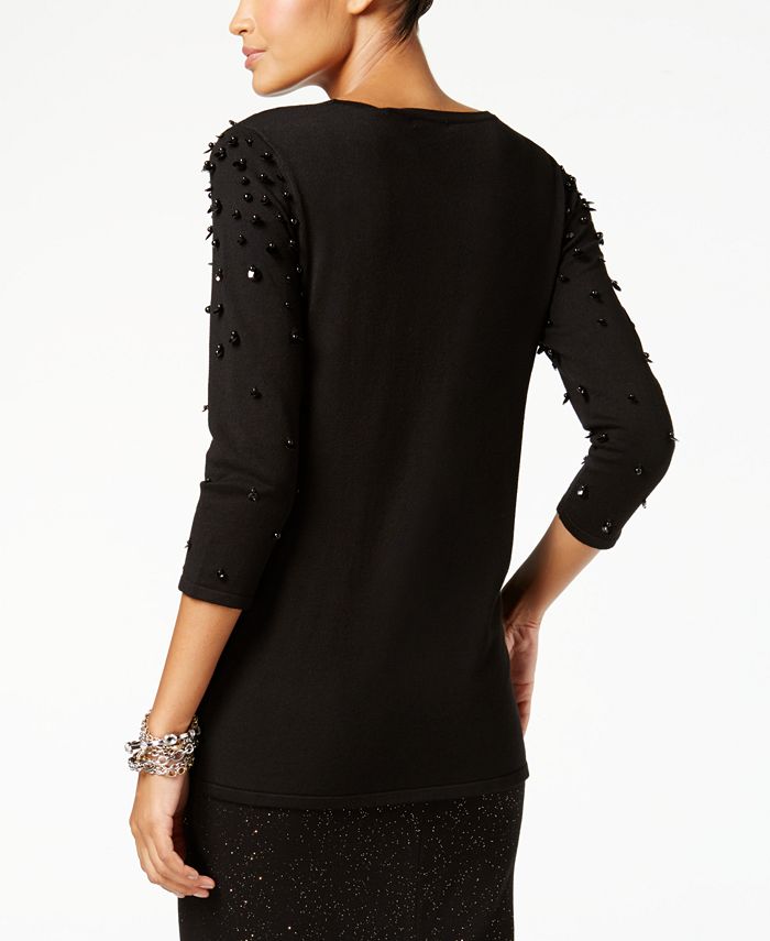 Alfani Embellished Swing Sweater, Created for Macy's - Macy's