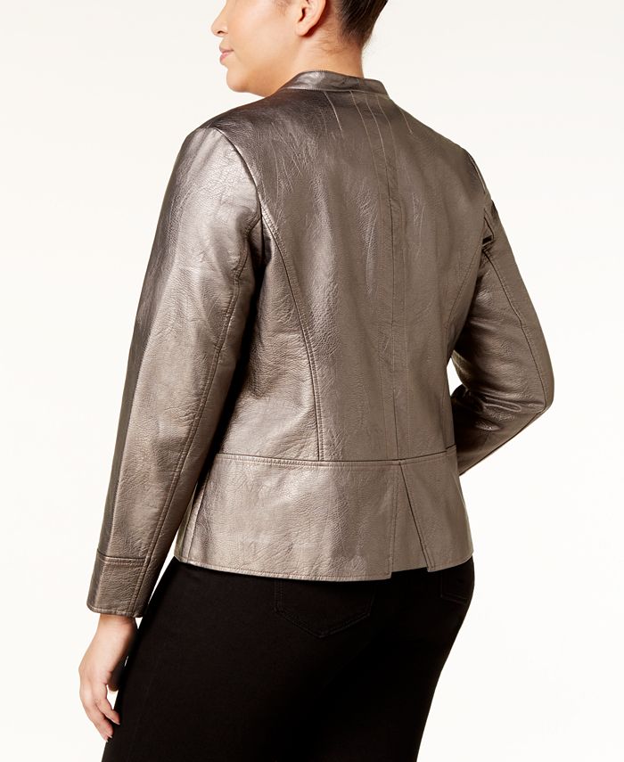 Alfani Plus Size Metallic Moto Jacket, Created for Macy's - Macy's