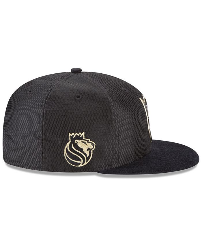 New Era Sacramento Kings On-Court Black Gold Collection 9FIFTY Snapback ...
