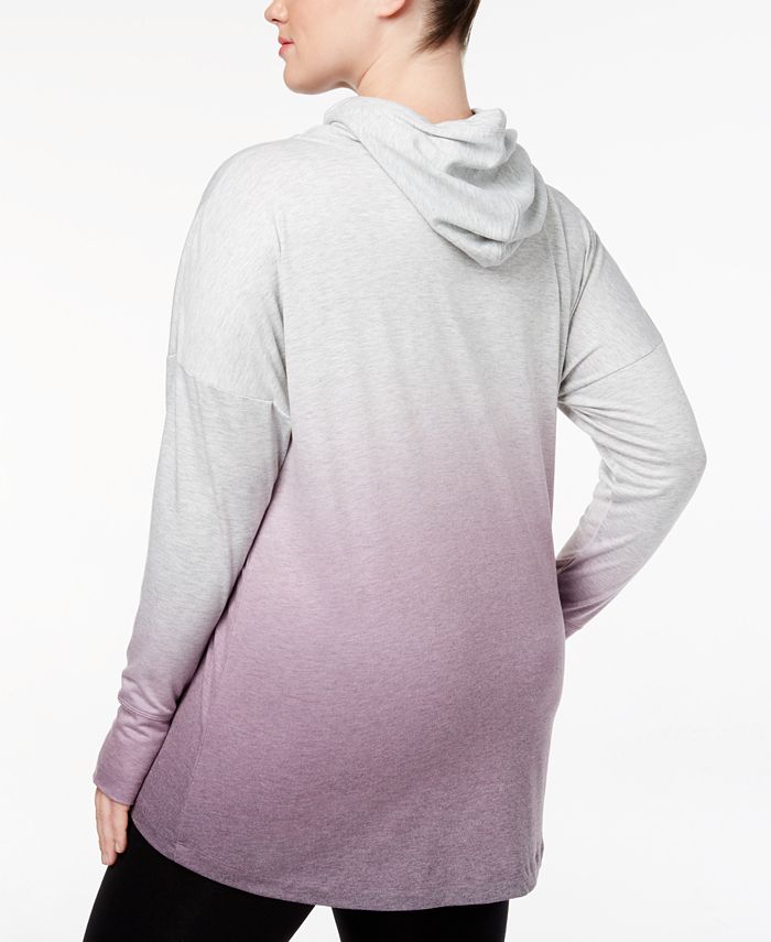 Ideology Plus Size Dip-Dyed Hoodie, Created for Macy's - Macy's