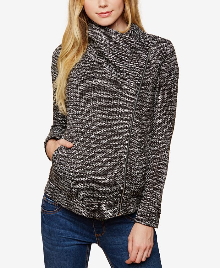 Motherhood Maternity Asymmetrical Full-Zip Jacket - Macy's