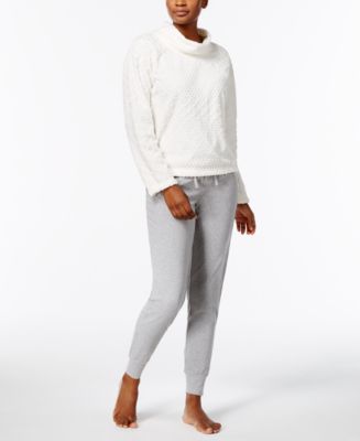 Nautica Plush Textured Top & Jogger Pants Pajama Set - Macy's