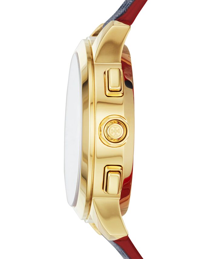 Tory Burch Women's ToryTrack Collins Navy & Red Perforated Leather ...