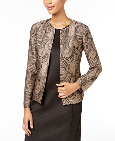 Kasper Brocade Flyaway Jacket, Regular & Petite - Jackets - Women - Macy's