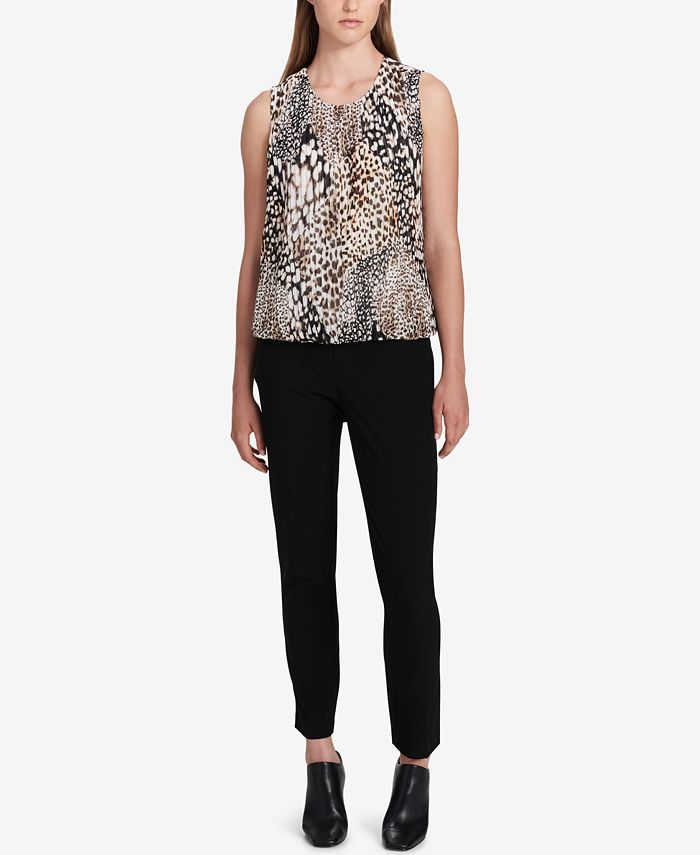 Calvin Klein Animal-Print Top - Macy's