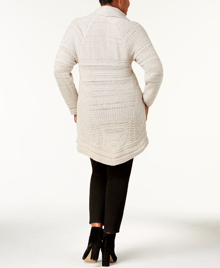 Style & Co Plus Size Pointelle Open-Front Cardigan, Created for Macy's ...