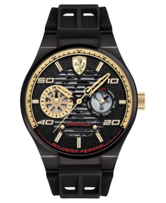 Ferrari LIMITED EDITION Men's Speciale Multi Black Silicone Strap Watch ...