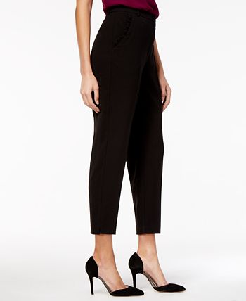 NY Collection Ruffled Ankle Pants - Macy's