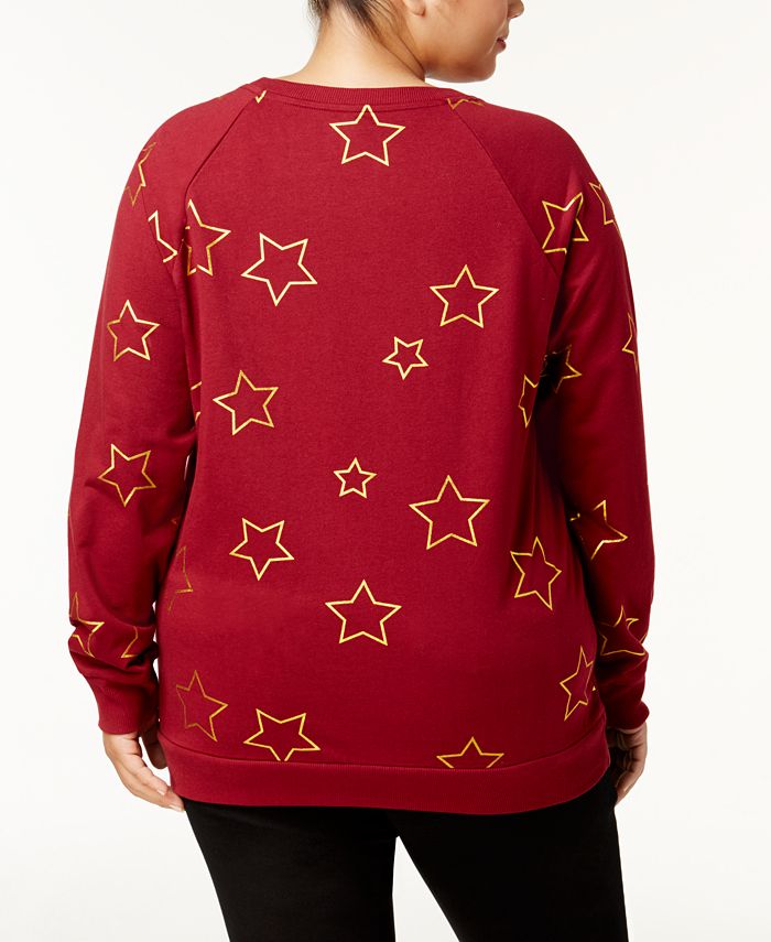 Mighty Fine Plus Size Star-Print Sweatshirt - Macy's