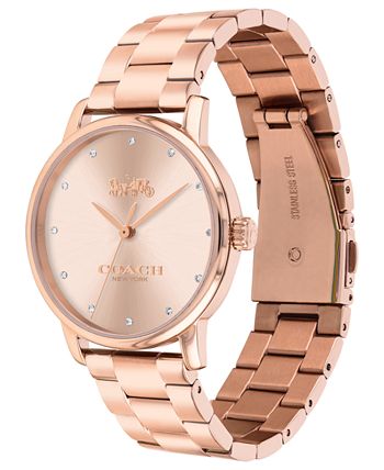 COACH Women's Grand Rose Gold-Tone Stainless Steel Watch 36mm - Macy's