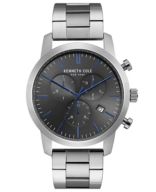 Kenneth Cole New York Men's Chronograph Stainless Steel Bracelet Watch ...