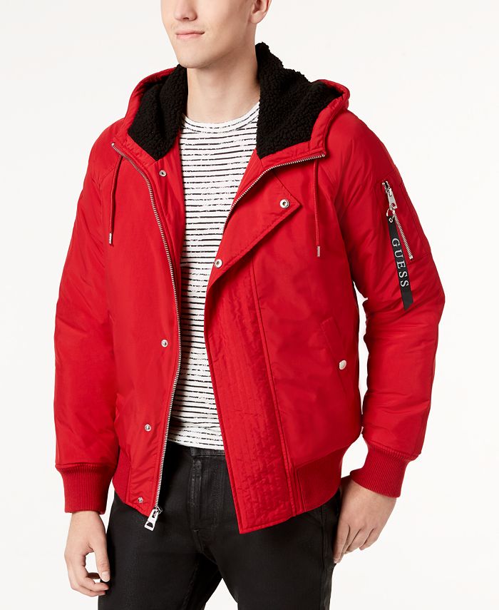GUESS Men's Halen Jacket with Fleece-Lined Hood - Macy's