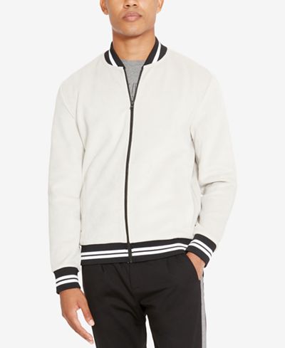 Kenneth Cole Reaction Men's Velvet Full-Zip Bomber - Coats & Jackets ...