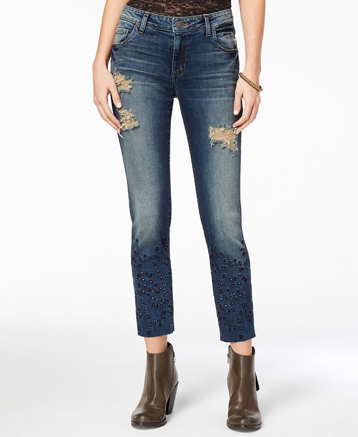 STS Blue Taylor Straight Leg with Eyelet Embroidery Detail Jeans - Macy's