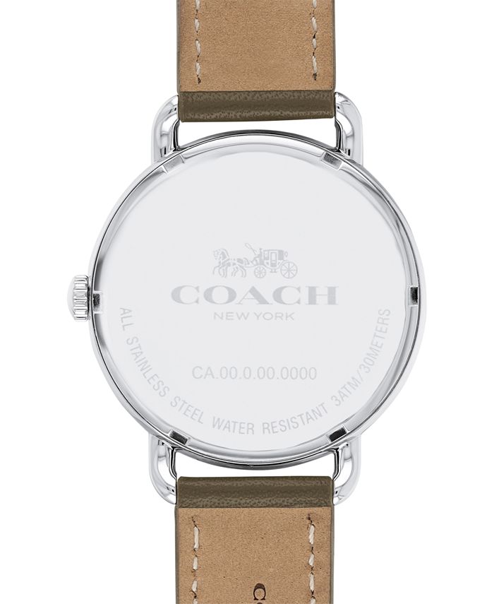 COACH Unisex Delancey & Rexy Fatigue Leather Strap Watch 40mm - Macy's