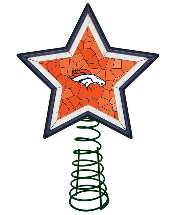 Memory Company Denver Broncos Mosaic Art Glass Tree Topper - Macy's
