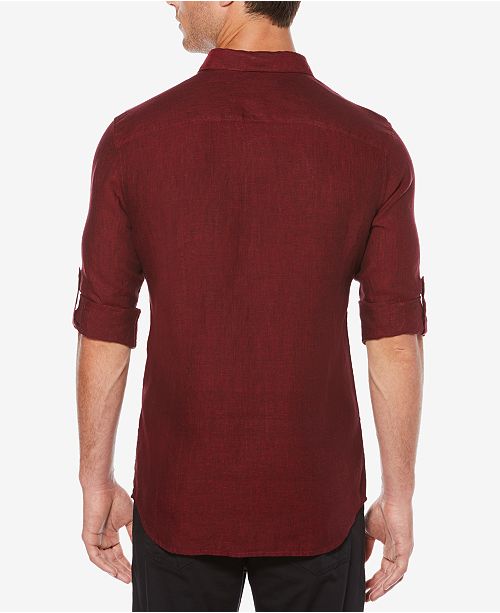 Perry Ellis Men's Linen Blend Textured Shirt & Reviews - Casual Button ...