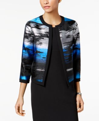 Kasper Printed Flyaway Jacket - Macy's
