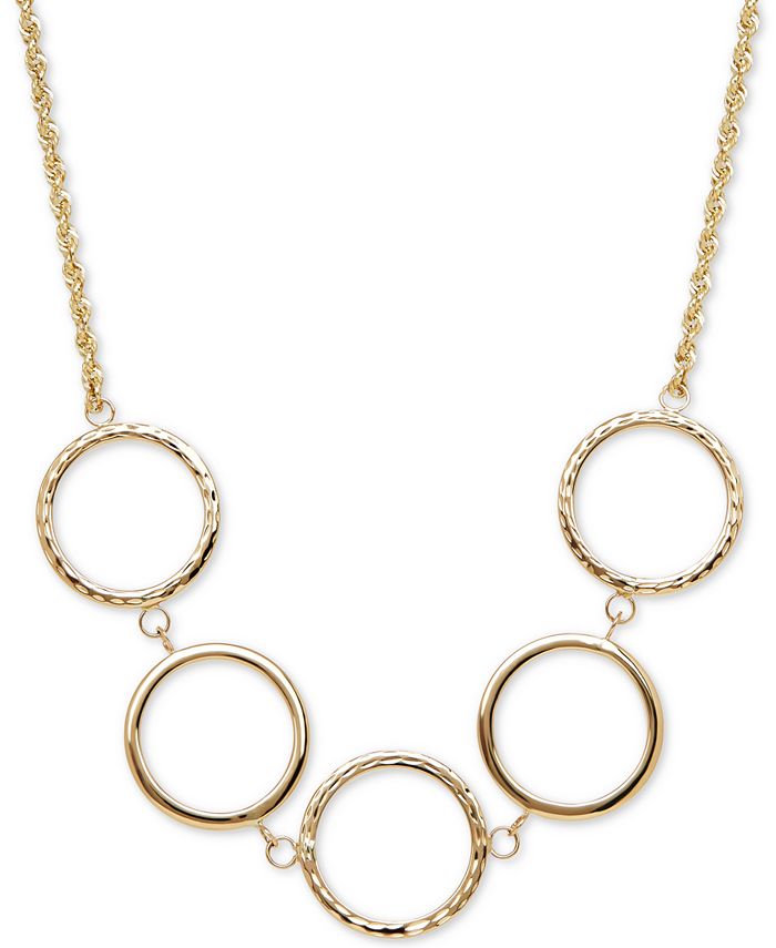Macy's Textured Circle Collar Necklace in 10k Gold - Macy's