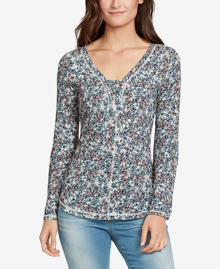 WILLIAM RAST Embellished Floral-Print Top - Macy's